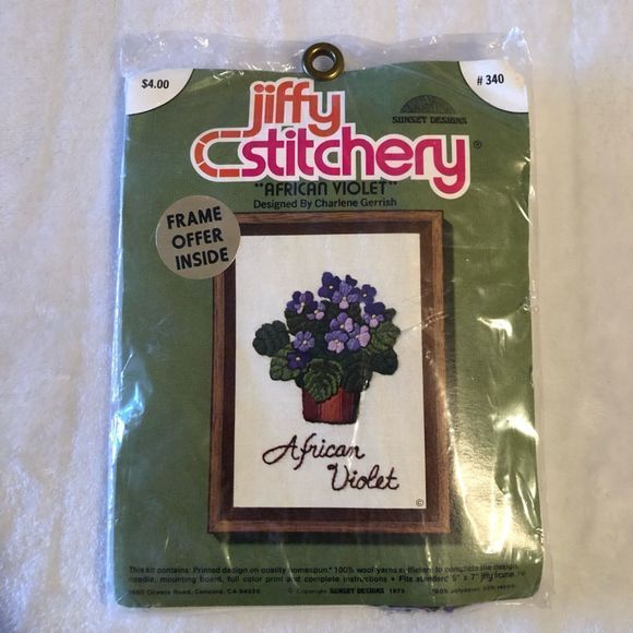 Jiffy Stitchery | Office | Vintage Jiffy Stitchery African Violet ...